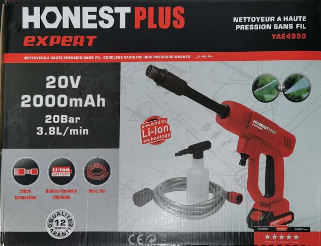 HONEST PLUS- NETTOYEUR HAUTE PRESSION SANS FIL 20V - Detailing Store